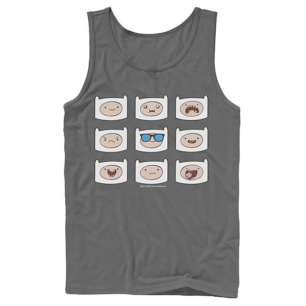 Men's Adventure Time Finn's Many Faces Grid Tank Top
