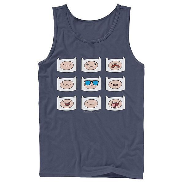 Men's Adventure Time Finn's Many Faces Grid Tank Top