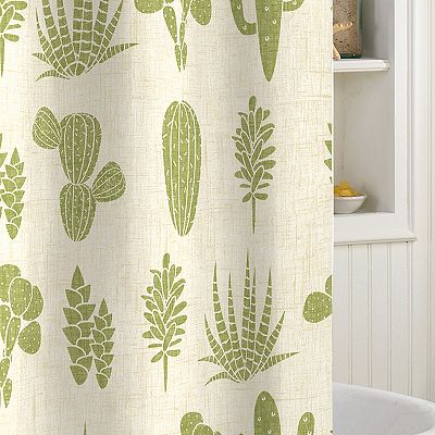 Destinations Cactus Shower Curtain Olive