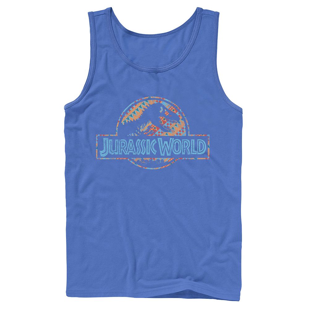 Men's Jurassic World Geometric Shape Pattern Logo Tank Top