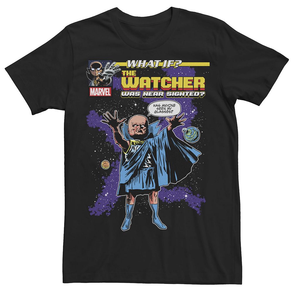 Men's Marvel What If The Watcher Comic Cover Graphic Tee