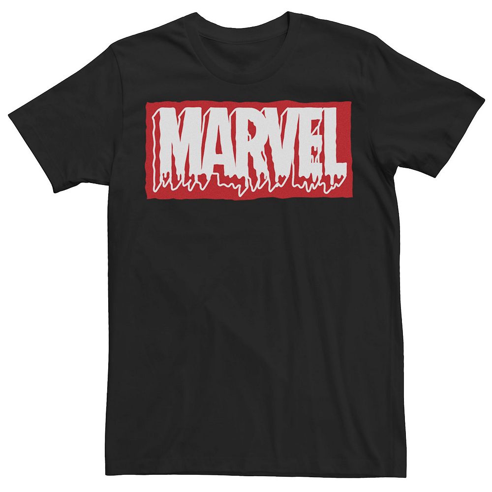 Men's Marvel Paint Drip Red Brick Logo Graphic Tee