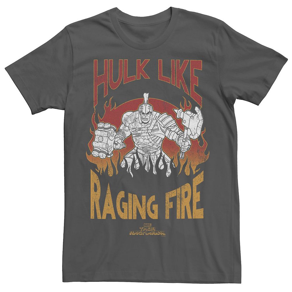 Men's Marvel Thor Ragnarok Hulk Raging Fire Vintage Graphic Tee