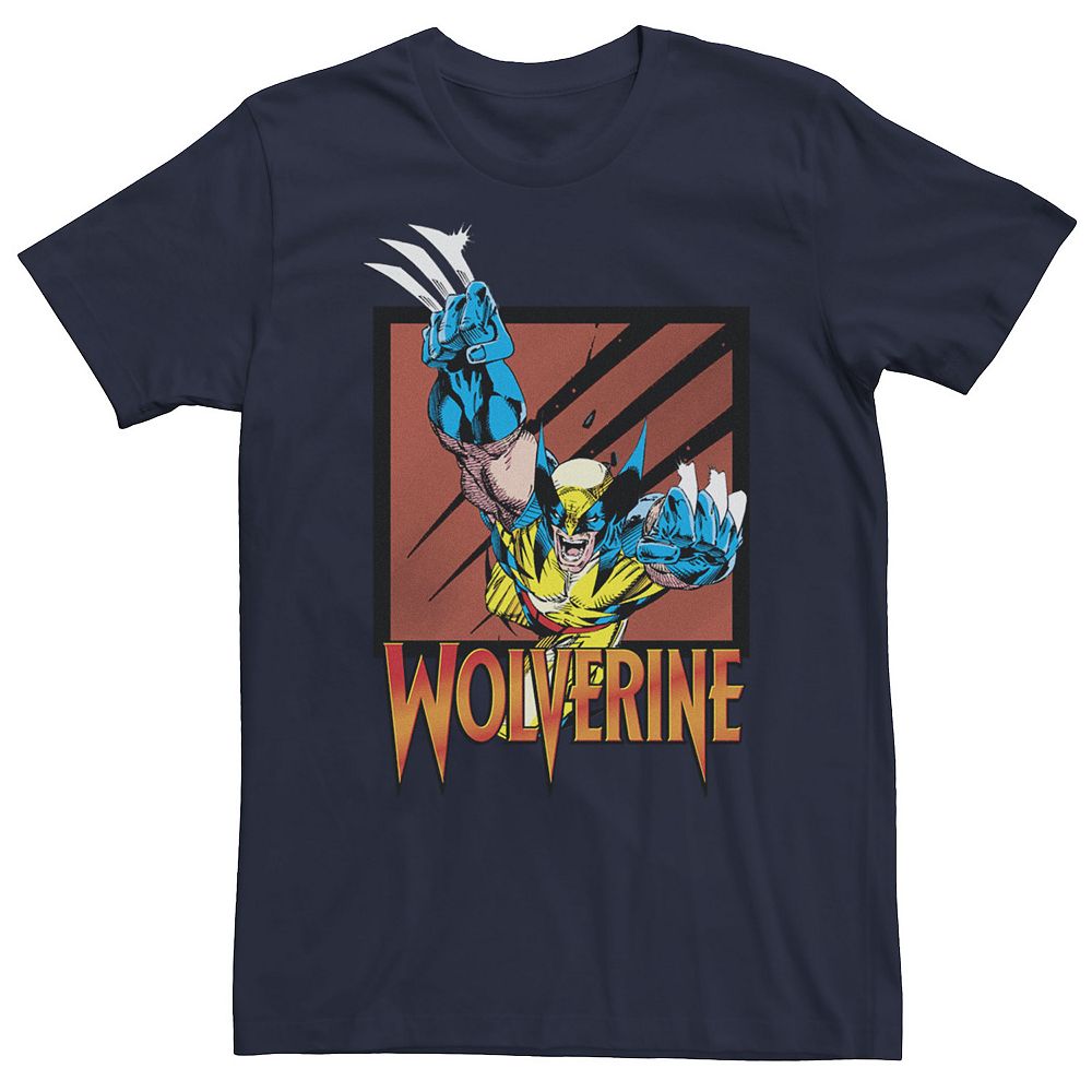 Men's Marvel X-Men Wolverine Leaping Portrait Graphic Tee