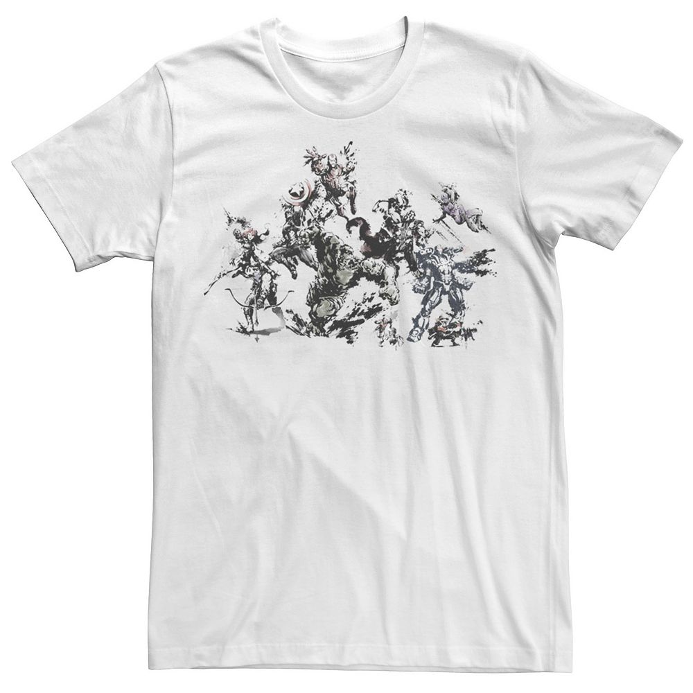 Men's Marvel Avengers Splat Art Poster Graphic Tee