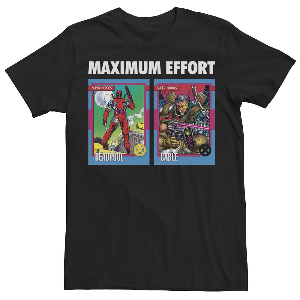 Men's Marvel Group Shot Maximum Effort Trading Cards Poster Graphic Tee