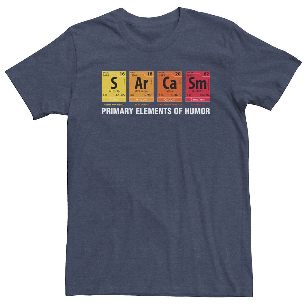 Men's Sarcasm Elements of Humor Periodic Table Graphic Tee