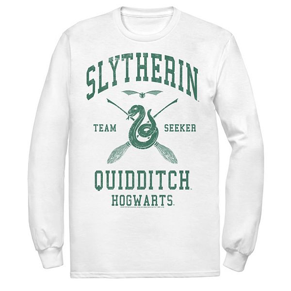 Men's Harry Potter Slytherin Team Seeker Text Long Sleeve Graphic Tee