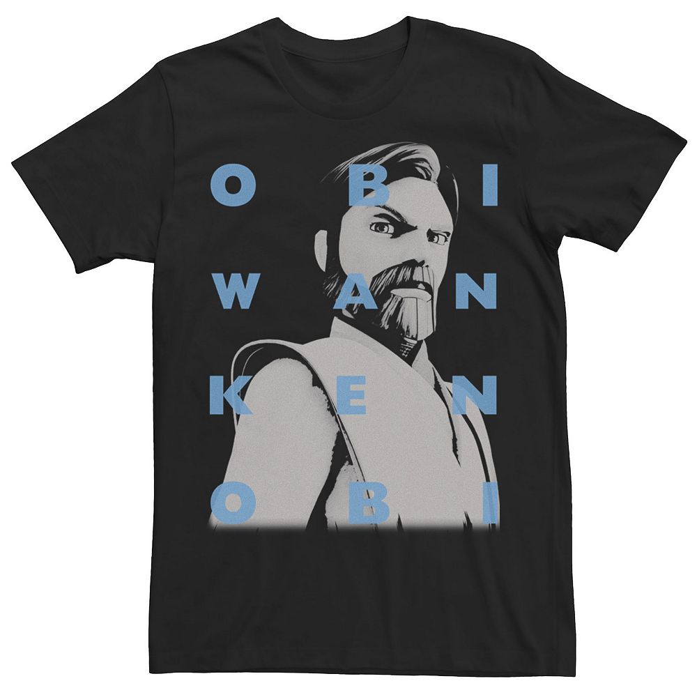 Men's Star Wars: Clone Wars Obi-Wan Kenobi Text Overlay Tee