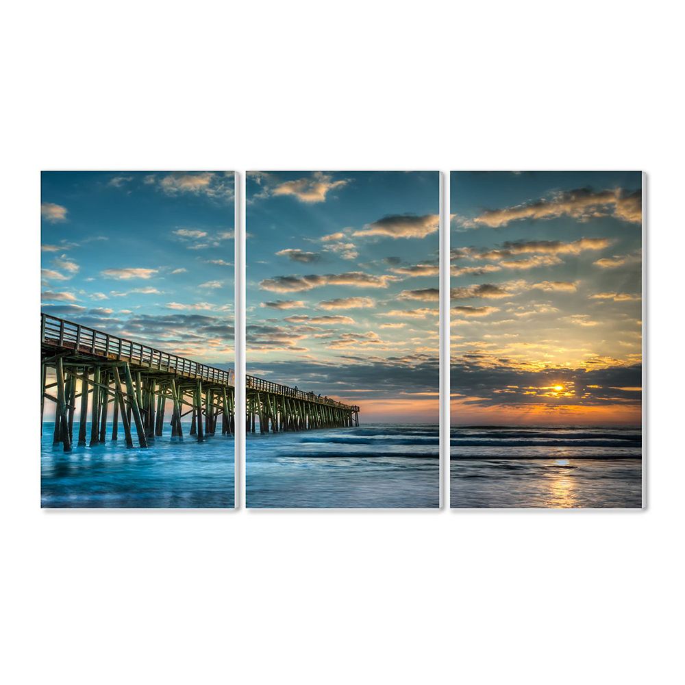 Stupell Home Decor Sunset On The Pier Plaque Wall Art 3-piece Set