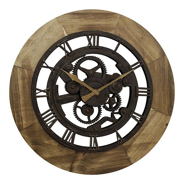 Wooden Gear Wall Clocks