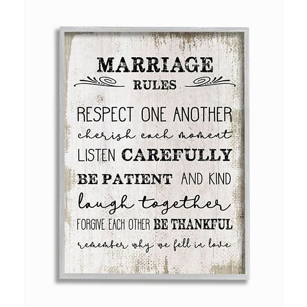 Stupell Home Decor "Marriage Rules" Wall Art