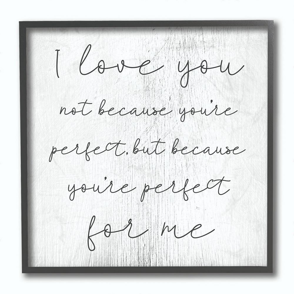 Stupell Home Decor Love Not Perfect Framed Wall Art