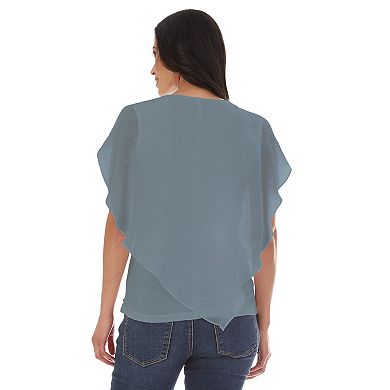Women's Apt. 9® Gauzy-Texture Split-Shoulder Top