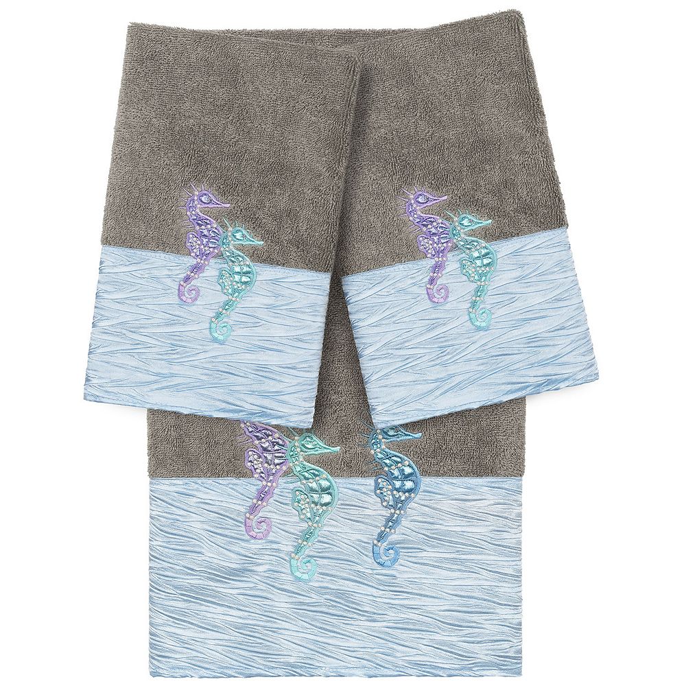Linum Home Textiles Turkish Cotton Sofia 3-piece Embellished Bath Towel Set