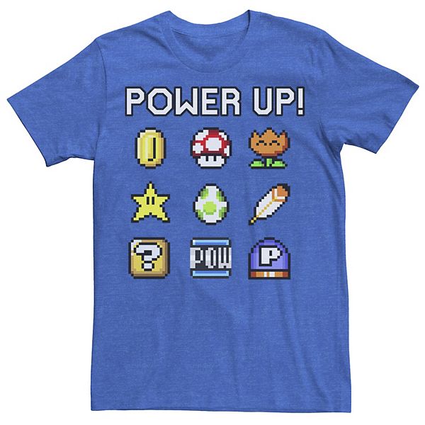 Men's Nintendo Super Mario Bros Power Up Symbols Tee