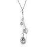 1928 Silver Tone Multi Charm Heart Locket Necklace