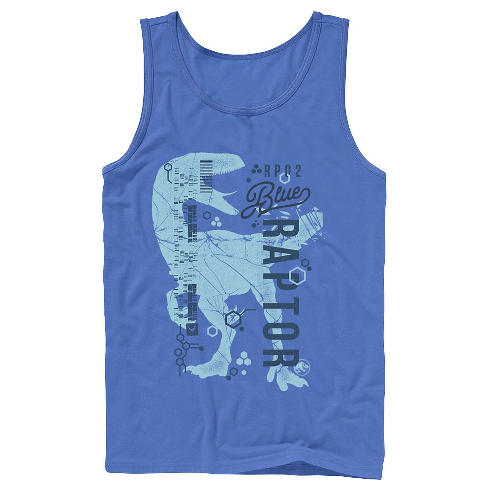 Men's Jurassic World Two Blue Raptor DNA Code Silhouette Tank Top