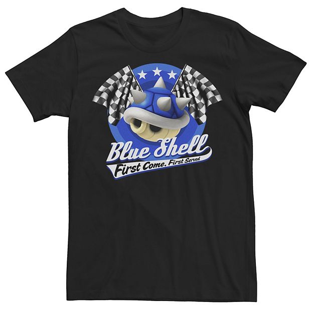 Men s Mario Kart Blue Shell First Come First Serve Tee
