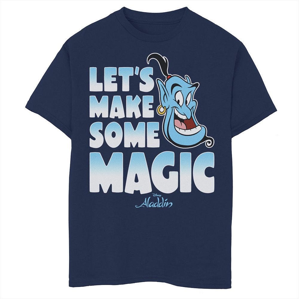Disney's Aladdin Genie Boys 6-20 Let's Make Some Magic Gradient Text Tee