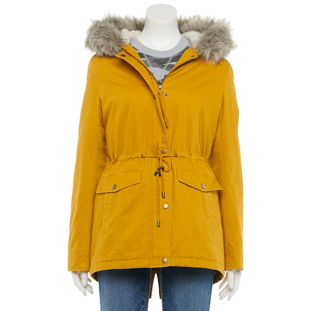 Juniors' Sebby Faux-Fur Hood Anorak Jacket