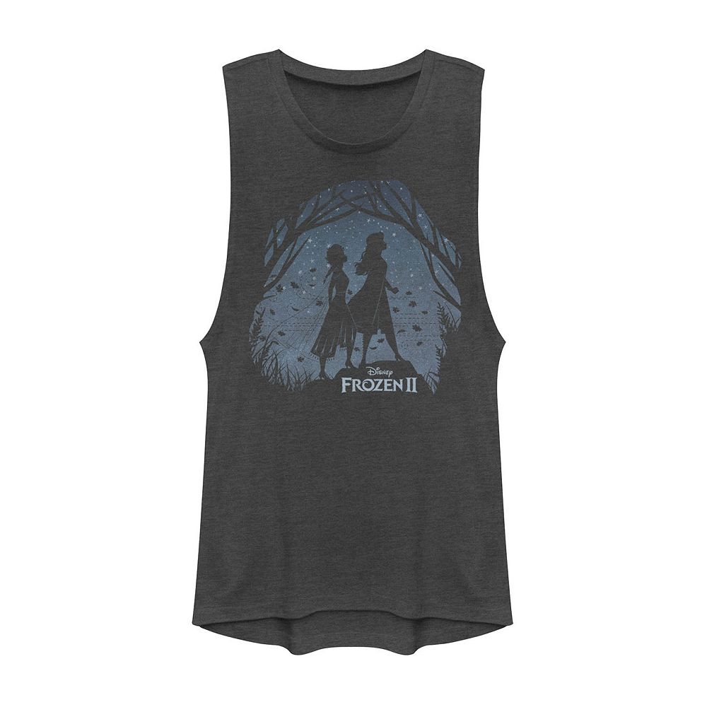 Disney's Frozen 2 Elsa & Anna Juniors' Forest Silhouettes Muscle Tank Top