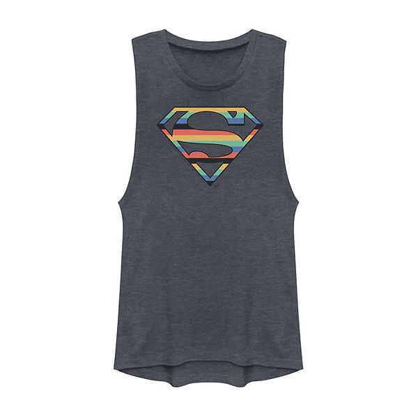 Juniors' DC Comics Superman Retro Logo Muscle Graphic Tank Top