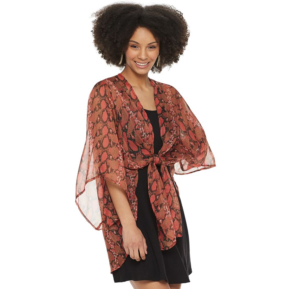 Women's SO® Python Tie Front Kimono