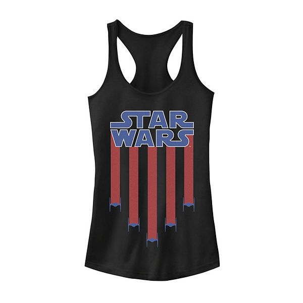 Juniors' Star Wars T.I.E. Fighter Star Spangled Banner July 4th Tank Top