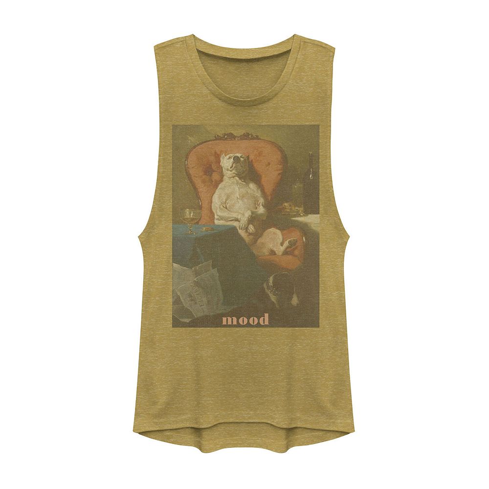 Juniors' Dog Mood Painting Muscle Graphic Tank Top