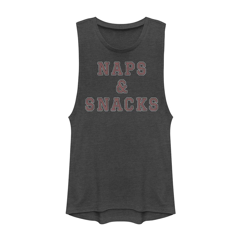 Juniors' Naps And Snacks Muscle Tank Top