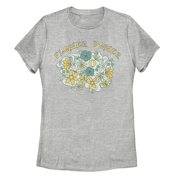Juniors' Retro Style Flower Power Plant Mashup Graphic Tee