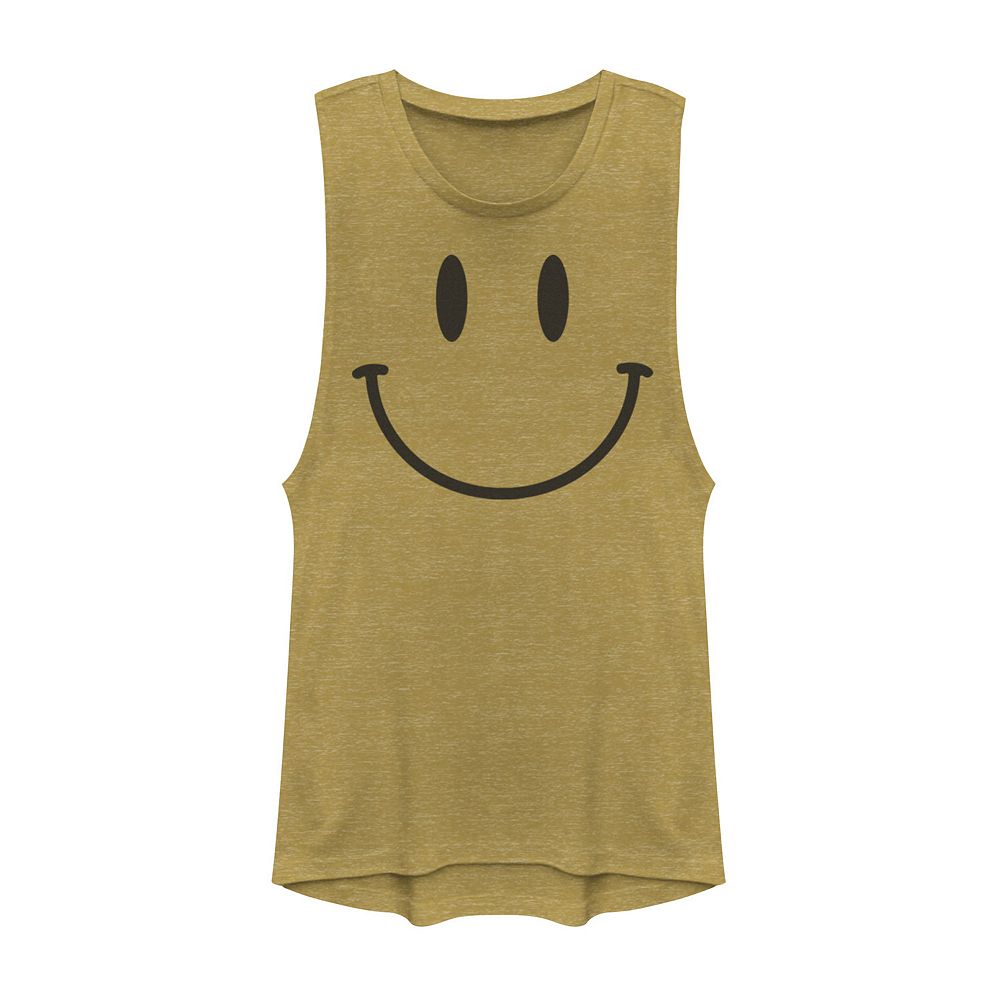 Juniors' Classic Smiley Face Muscle Tank Top