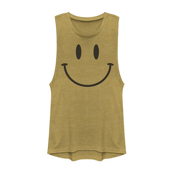 Juniors' Classic Smiley Face Muscle Tank Top