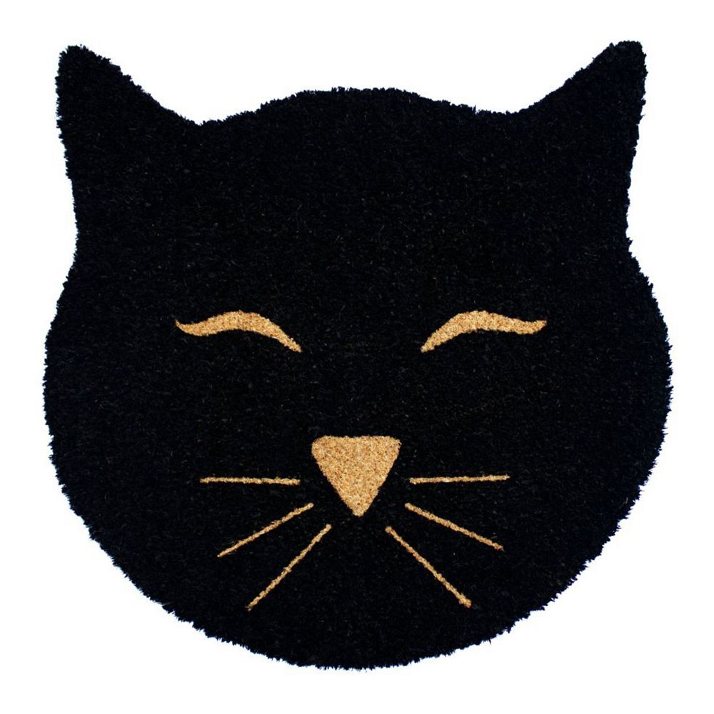 RugSmith Machine Tufted Cat Head Coir Doormat