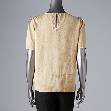 Women's Simply Vera Vera Wang Side-Knot Woven Tee