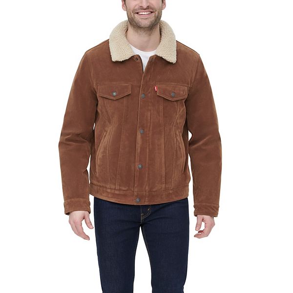 Levi Faux Suede Sherpa Lined Brown Jacket - www.lejournaldetanger.com