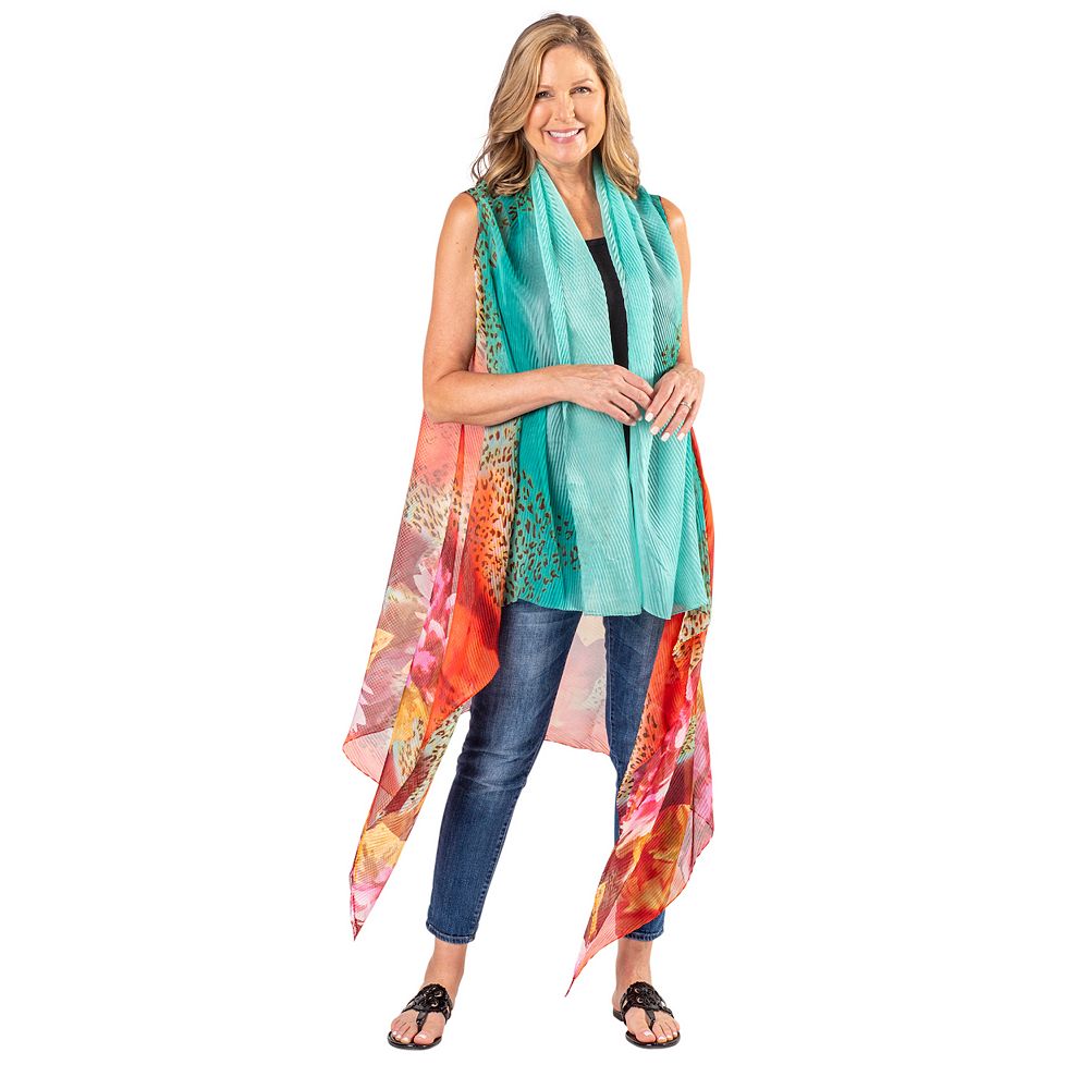 Women's Le Moda Chiffon Pleated Kimono