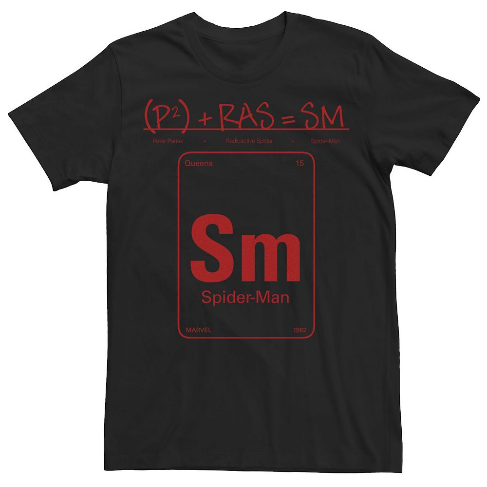 Men's Marvel Spider-Man Periodic Equation Poster Tee