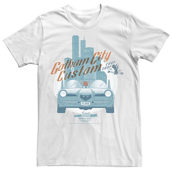 Men's DC Comics Gotham City Customs Shop Poster Tee