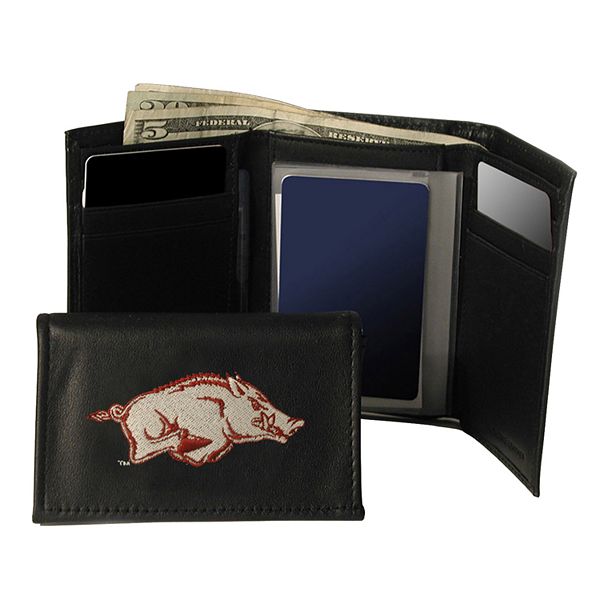 University of Arkansas Razorbacks Trifold Leather Wallet