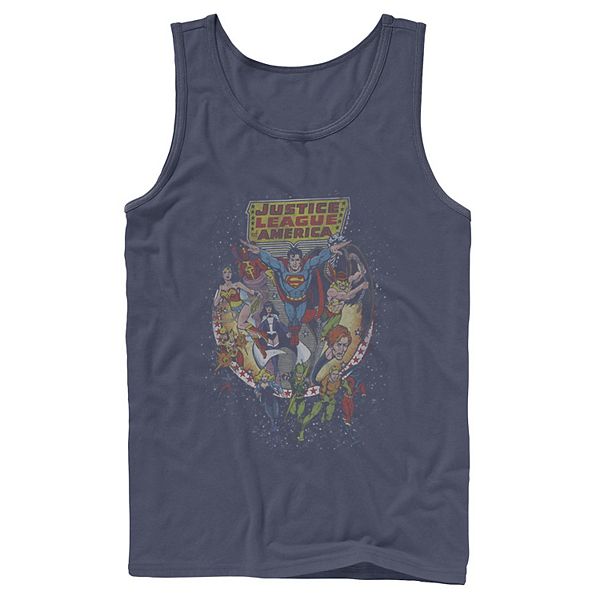 Men's DC Comics Justice League Group Shot Distressed Poster Tank Top