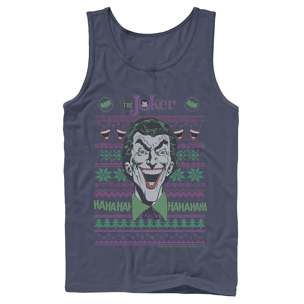 Men's Batman Joker Head Shot Knit Style Tank Top