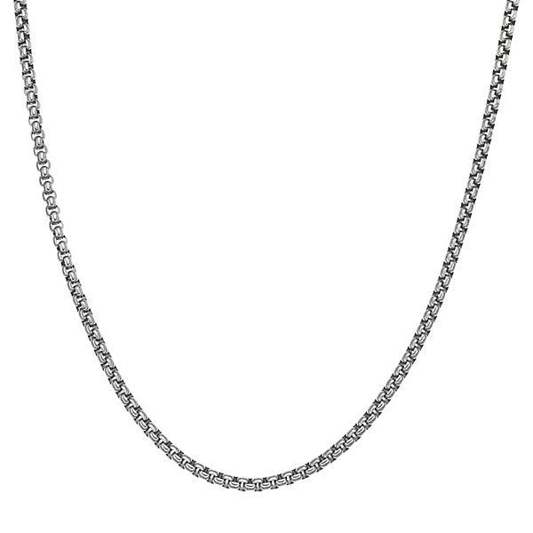 Men's LYNX Stainless Steel Round Box Chain Necklace