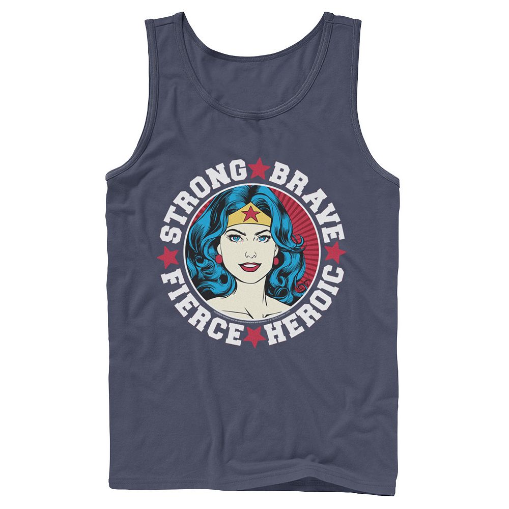 Men's DC Comics Wonder Woman Strong Brave Vintage Wrap Around Tank Top