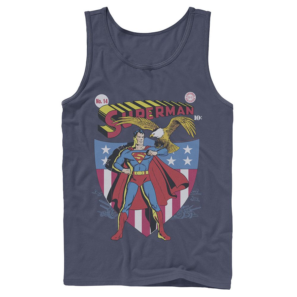 Men's DC Comics Superman Stars And Stripes Poster Tank Top
