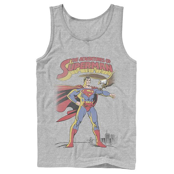 Men's DC Comics Superman Adventures Text Poster Tank Top