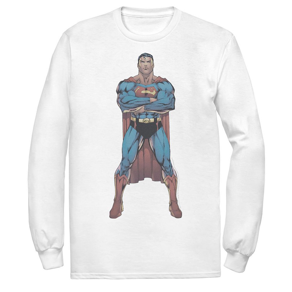 Men's DC Comics Superman Power Stance Comic Poster Sweatshirt