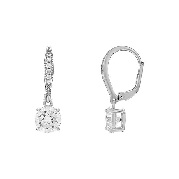 Cubic zirconia leverback earrings store