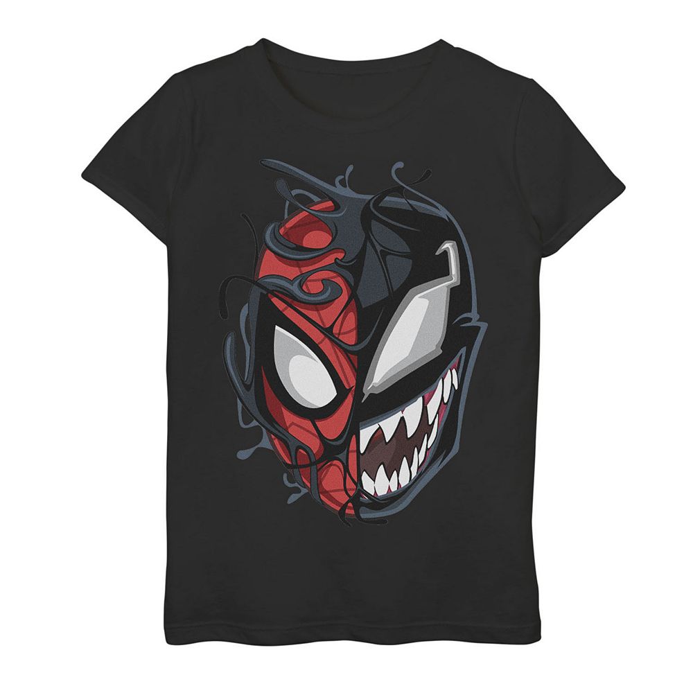 Girls 7-16 Marvel Spider-Man Peter Venom Split Face Tee